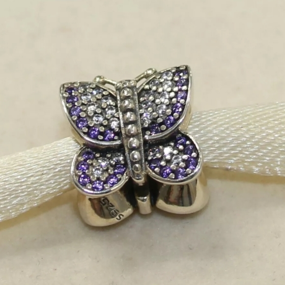 Pandora | Jewelry | Pandora Purple Sparkling Butterfly Charm | Poshmark